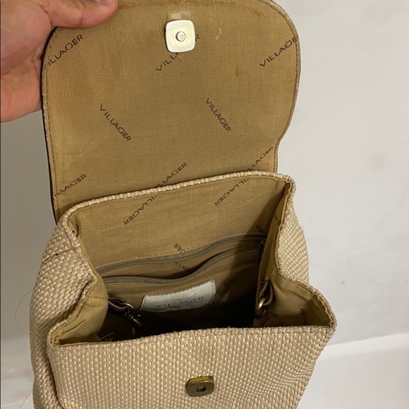 villager | Bags | Vintage Villager Leather And Canvas Mini Backpack ...